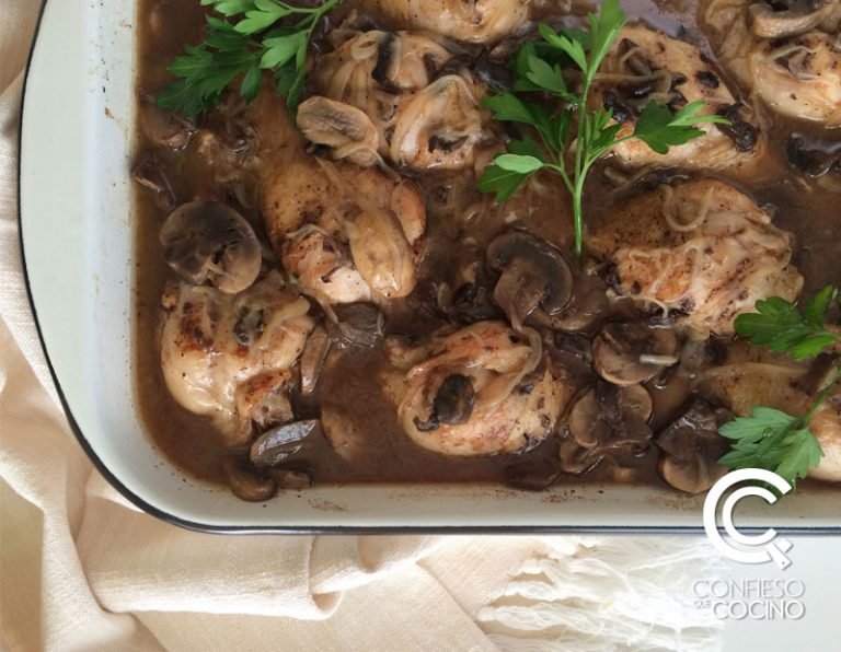 Pollo con Champiñones – Confieso que Cocino